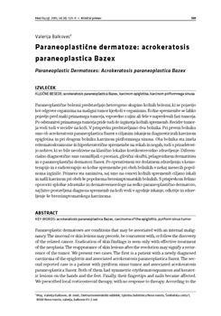 dLib.si - Paraneoplastične dermatoze: acrokeratosis paraneoplastica Bazex